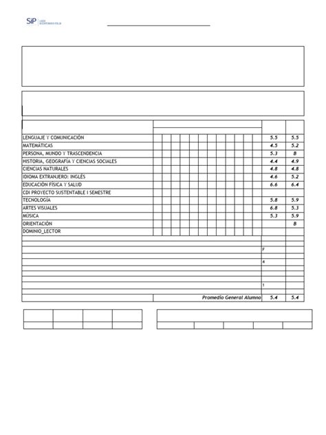 Boletines Informe De Notas Parciales Sip Pdf