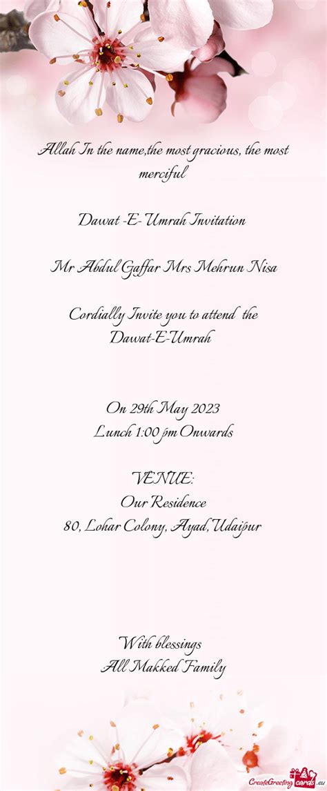 Mr Abdul Gaffar Mrs Mehrun Nisa Free Cards