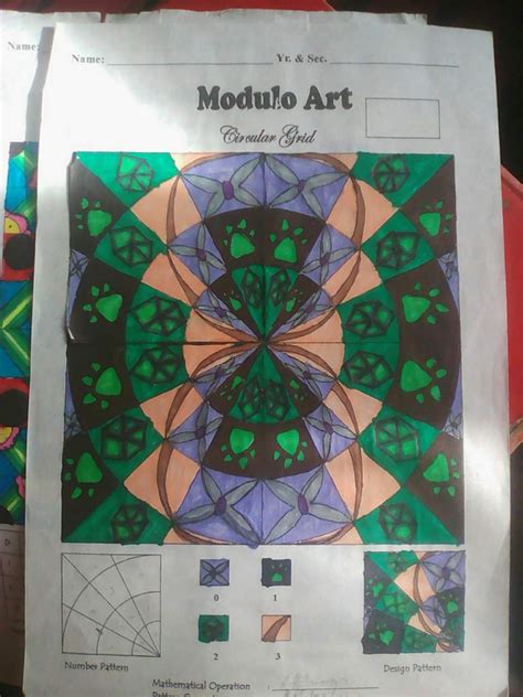Easy Modulo Art Circular Grid Light Teal Ink On Inside Pages