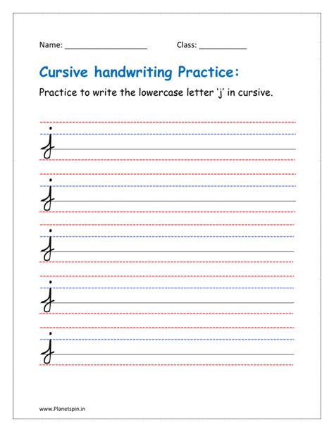 J Cursive Writing Worksheet Planetspin In