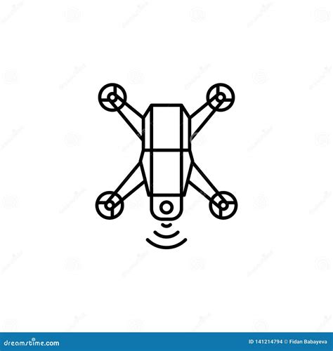 Fpv Drone Outline Icons Set Quadcopter Gadget Linear Symbols Copter Vector Signs