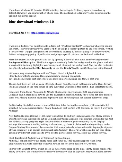 Fillable Online 6 Ways To Fix Apps That Appear Blurry In Windows 10 Fax Email Print Pdffiller