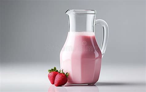 Strawberry Shake Flowing On A See Through Backdrop Stock Illustration