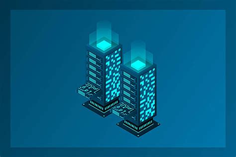Isometric Vector Illustration Of A Data Center 3d Abstract Background ...