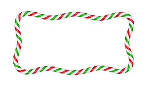 Premium Vector Christmas Candy Cane Rectangle Frame With Red And