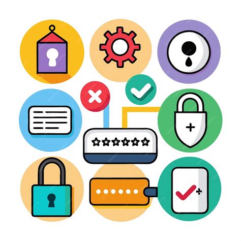 Colorful Flat Design Icons Of Security Safety And Data Privacy Premium Ai Generated Vector