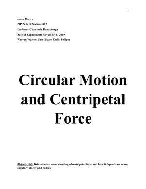 Projectile Motion Lab Report Benjamin Kelley PHYS Physics Section Instructor Chaminda