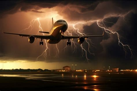 Lightning Storm Plane Generate Ai 3470415