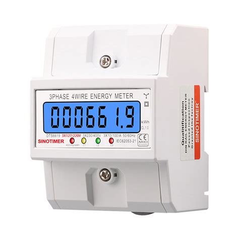 Smartmeter 100a Lcd Kwh Energy Meter With Three Phase Backlight Guide Rail For Home Use Energy