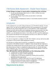 CCNA1 V7 0 ITN Practice PT Skills Assessment Docx ITN Practice Skills Assessment Packet