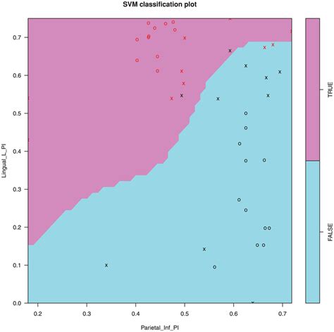support vector machine classification algorithm using the top two