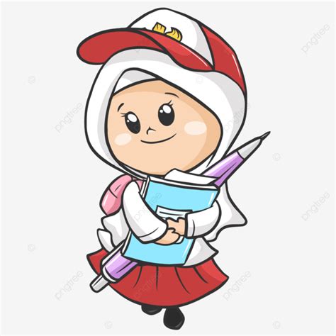 穆斯林小學生 向量 小學生 卡通头巾女孩 回到學校向量圖案素材免費下載，png，eps和ai素材下載 Pngtree