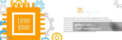 Nanotechnology Concept In Flat Style Central Processing Unit Microchip
