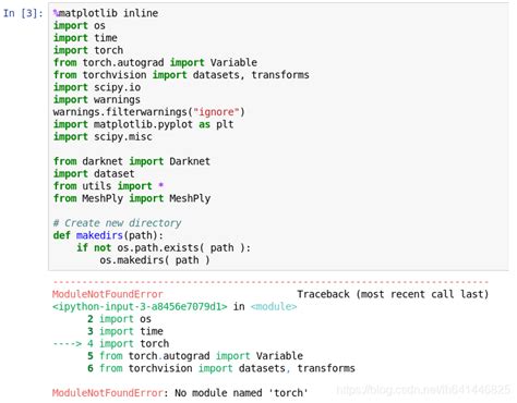 [jupyter notebook]使用jupyter notebook时报错：ModuleNotFoundError: No module named 'torch'_jupyter ...