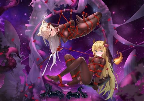 Xiaomu314 Original Absurdres Highres Animal Ears Armbinder Blonde