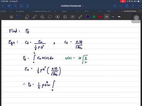 solved assume laminar boundary layer flow to estimate the drag on the