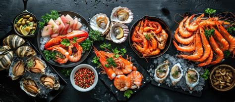 Premium Photo Gourmet Seafood Feast With Diverse Shellfish