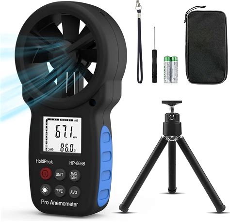 Holdpeak 866b Handheld Anemometer With Tripod Digital Wind Speed Gauge Meter Air