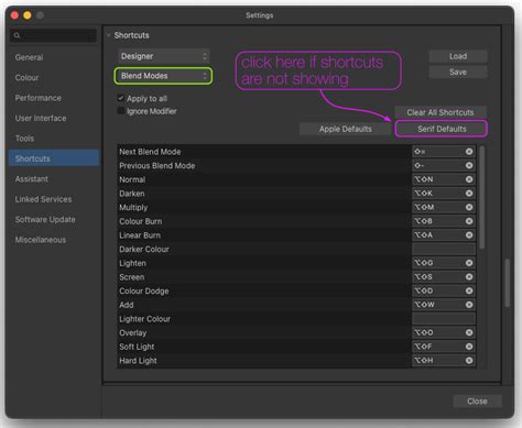 Blend Mode Keyboard Shortcuts Feedback For The Affinity V Suite Of Products Affinity Forum