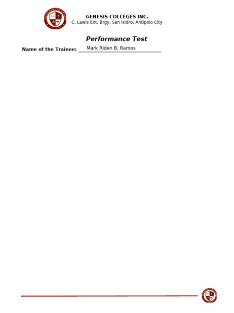 Performnace Test Pdf