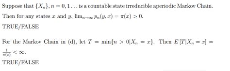 Solved Suppose That Xn N Is A Countable State Chegg Com