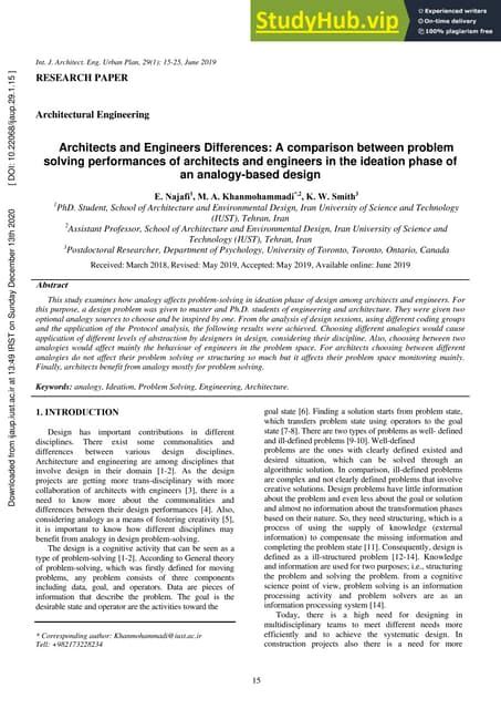 Architects And Engineers Differences A Comparison Between Problem