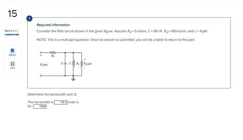 Solved Required Information Consider The Filter Circuit Chegg