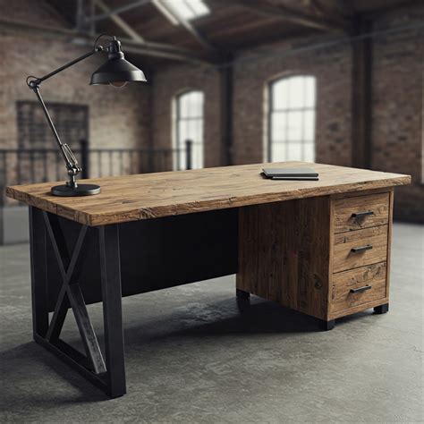 Rustic Industrial Style Office Desk