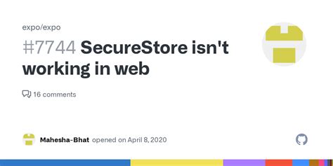 securestore isn t working in web · issue 7744 · expo expo · github