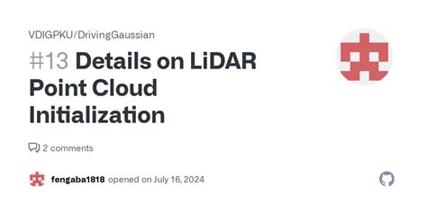 Details On Lidar Point Cloud Initialization · Issue 13 · Vdigpkudrivinggaussian · Github
