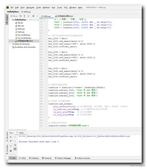【python】pyecharts 模块 ⑦ 绘制时间线柱状图 时间线 Timeline 简介 时间线 Timeline 柱状图