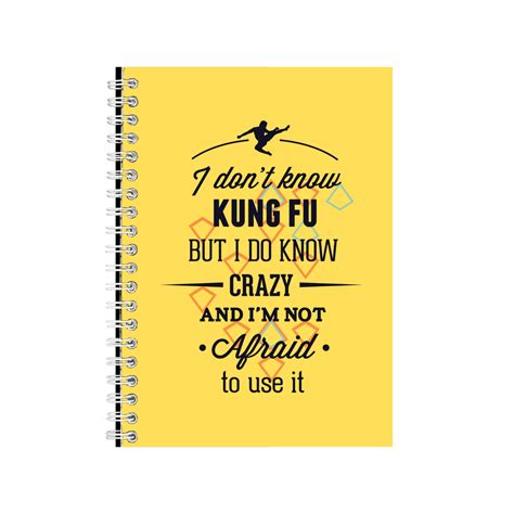Kung Fu Notebook Great T Idea Writing Books Notepad I Know