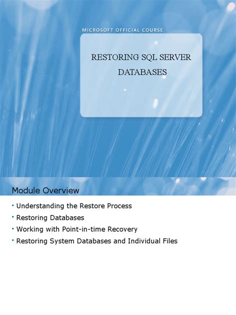 Restoring Sql Server Databases Pdf Backup Database Transaction