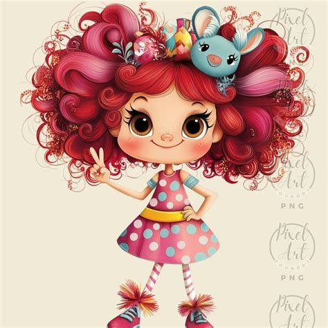 Ruby Redhead Clipart Bohemian Girl Art For Scrapbooking Png  Etsy
