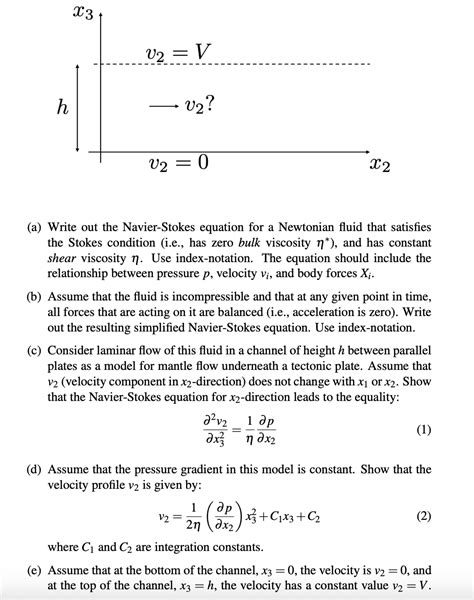 Solved A ﻿write Out The Navier Stokes Equation For A