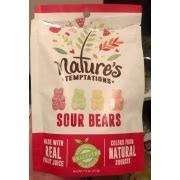 Natures Temptations Gummy Sour Bears Calories Nutrition Analysis