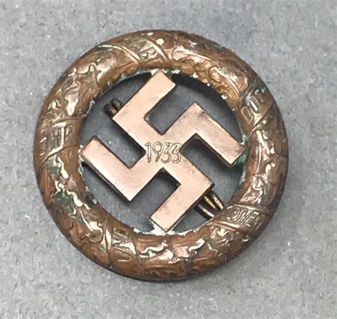 Uncover 1933 Gau Munchen Nazi Party Badge Ww2 Relic
