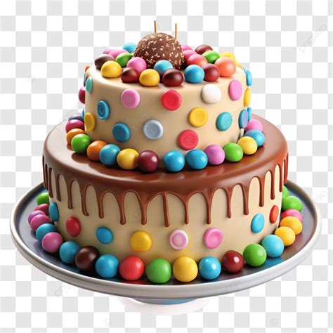 화려한 사탕 장식이 있는 맛있는 2단 생일 케이크 초콜릿 생일 케이크 생일 케이크 클립 아트 다채로운 케이크 클립 아트 Png 일러스트 및 이미지 에 대한 무료