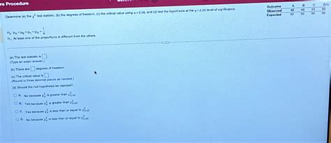 Solved Determine A The X Test Statistic B The Chegg Com