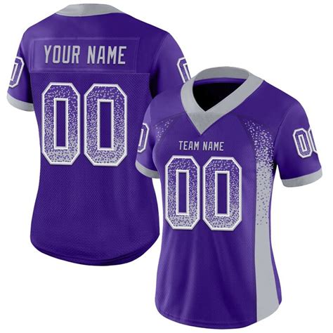 2024 Custom Purple Gray White Mesh Drift Fashion Football Jersey Sale
