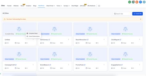 support multiple wordpress site installs under the same sub account