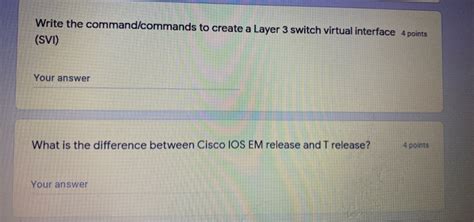 Solved Subject Cisco Write The Command Commands To Create A Chegg