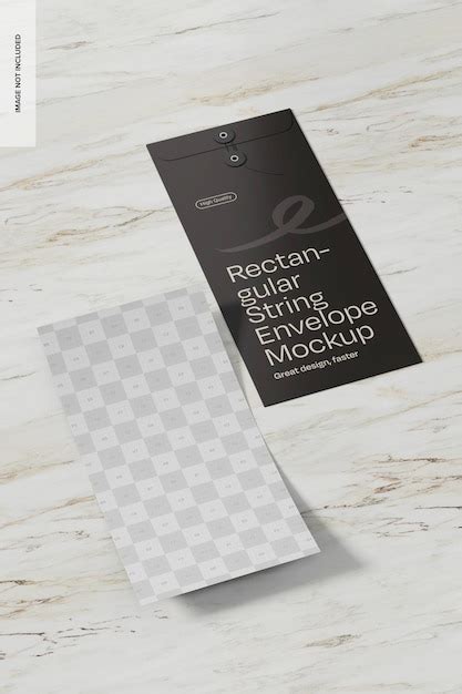premium psd rectangular string envelope mockup side view