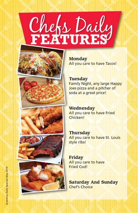 Daily Specials Grammas Kitchen