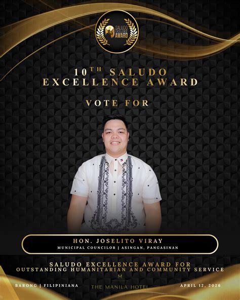 Saludo The Saludo Excellence Award Proudly Recognizes Individuals And