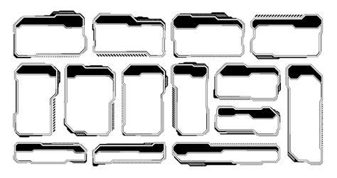Éléments Hud Ou Ui Futuristes Noirs Zones De Texte De Linterface