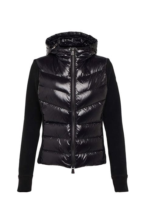 Moncler Grenoble Womens Hybrid Hooded Jacket Black Clothing From