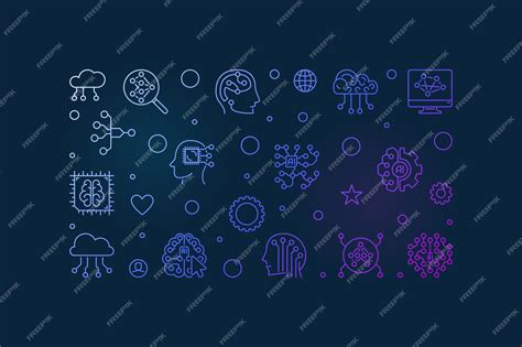 Premium Vector Cyber Brain And Artificial Intelligence Line Colorful Banner Vector Ai