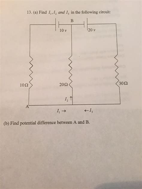 solved find i1 i2 and i3 in the following circuit find