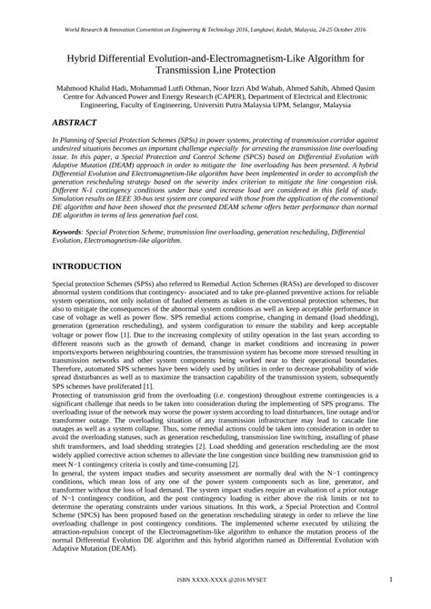 Pdf Hybrid Differential Evolution And Electromagnetism Like Algorithm For Transmission Line